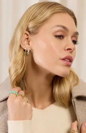 ATHRA LUXE Multi Stone Chain Drop Earrings