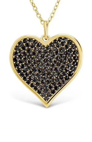 Sterling Forever Cubic Zirconia Heart Pendant Necklace - Gold