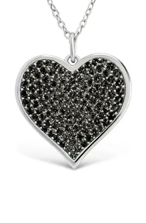 Sterling Forever Cubic Zirconia Heart Pendant Necklace - Silver