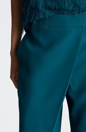 KENNETH COLE Asymmetrical Crossover Wide Leg Pants