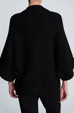KENNETH COLE Dolman Sleeve Zip Cardigan - Black