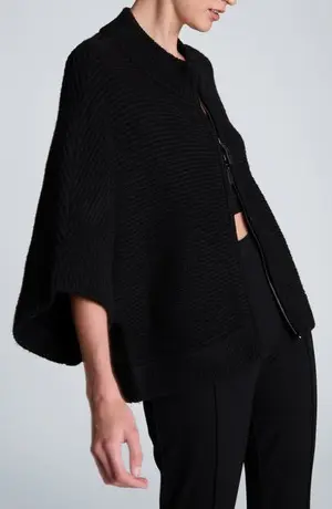 KENNETH COLE Dolman Sleeve Zip Cardigan - Black