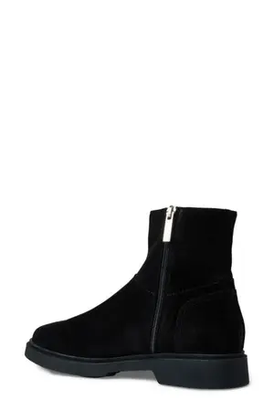 Aquatalia Hermione Suede Zip Up Bootie - Black Suede