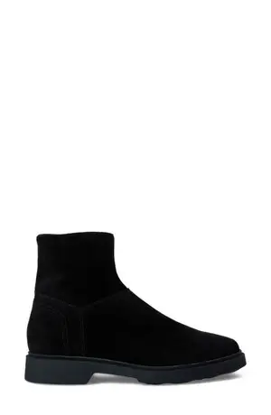 Aquatalia Hermione Suede Zip Up Bootie - Black Suede