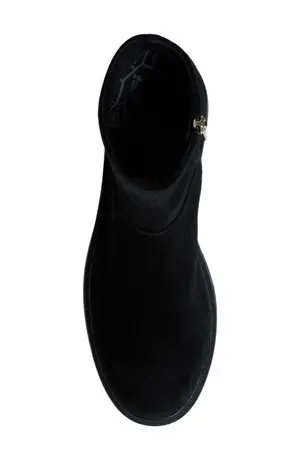 Aquatalia Hermione Suede Zip Up Bootie - Black Suede