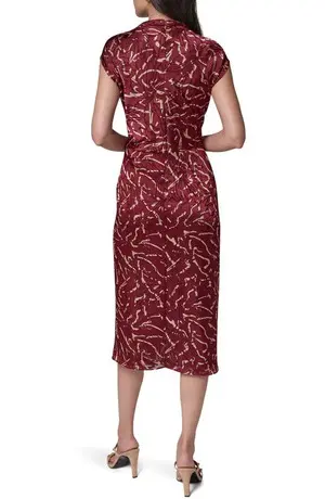 Donna Karan New York Cinched Waist Burnout Midi Dress