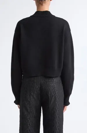 Cecilie Bahnsen Drusilla Embroidered Bow Wool Sweater - Black
