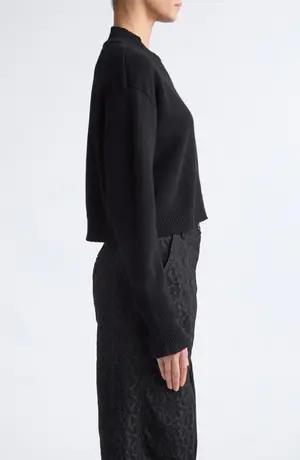 Cecilie Bahnsen Drusilla Embroidered Bow Wool Sweater - Black