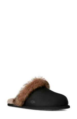 UGG Scuffette Nubuck Leather Slipper - Black