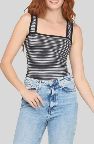 PROJECT SOCIAL T Bianca Striped Rib Tank - Blue Combo