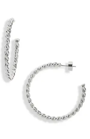 Nordstrom Twisted Rope Hoop Earrings - Silver