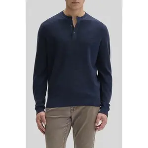 Robert Barakett Aranda Merino Wool Henley Sweater - Dark Caspian