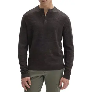Robert Barakett Aranda Merino Wool Henley Sweater - Espresso