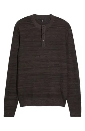 Robert Barakett Aranda Merino Wool Henley Sweater - Espresso