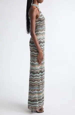 Missoni Sequin Metallic Jacquard Maxi Sweater Dress