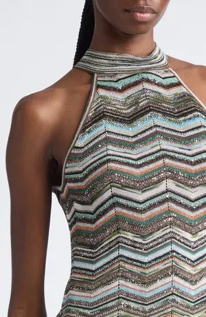 Missoni Sequin Metallic Jacquard Maxi Sweater Dress