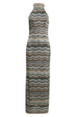 Missoni Sequin Metallic Jacquard Maxi Sweater Dress