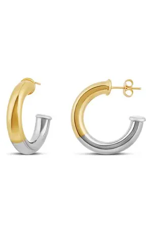 SHYMI Two Tone Twisted Hoop Earrings - Gold