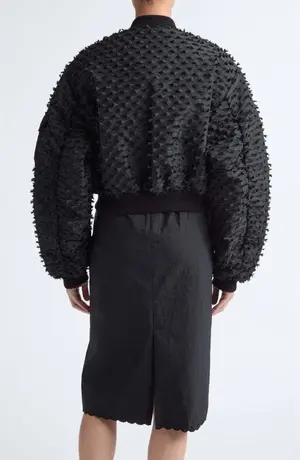Cecilie Bahnsen Callie Embroidered Crop Bomber Jacket