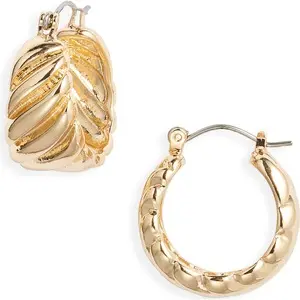 Nordstrom Fluted Tapered Hoop Earrings - Gold