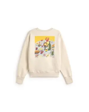 THINKING MU Organic Cotton Crewneck Sweatshirt With Printed Back Detail