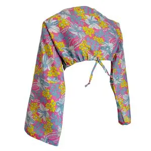 COUTURE TO YOUR DOOR Japanese Style Floral Cropped Kimono Top - Pink/yellow