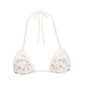 MOOREA SWIM Nadia Triangle Bikini Top - White