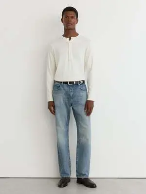REISS Keith Comfort-stretch Relaxed Straight-leg Jeans - Light Blue