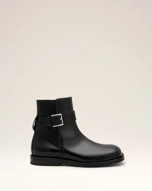 AMI Paris Buckle Leather Ankle Boots