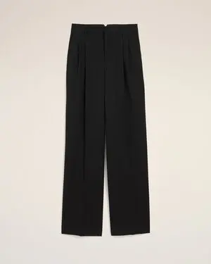 AMI Paris High-waisted Wide-leg Wool Trousers