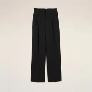AMI Paris High-waisted Wide-leg Wool Trousers