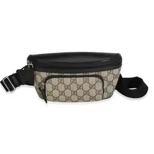 Gucci Black Beige Gg Supreme Canvas Belt Bag
