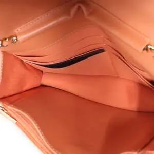 Chanel Quilted Patent Wallet On Chain - Orange