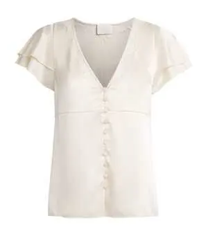Citizens Of Humanity Lola Ruffle-sleeve Blouse - Ivory