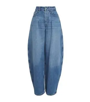 Jacquemus Pleated Barrel Jeans - Blue