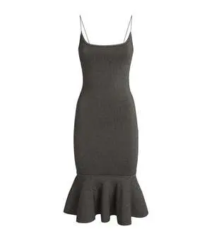 Jacquemus Pina Knit Midi Dress - Beige
