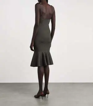 Jacquemus Pina Knit Midi Dress - Beige