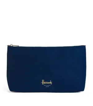 Harrods Logo Cosmetic Bag - Navy