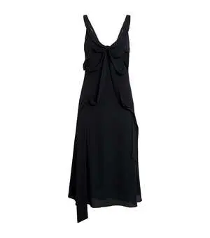 Acne Studios Silk Bow-detail Midi Dress
