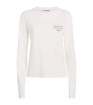 Acne Studios Distressed Logo Long-sleeve T-shirt - Ivory