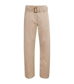 Acne Studios Cotton Belted Trousers - Beige