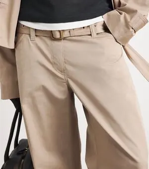 Acne Studios Cotton Belted Trousers - Beige