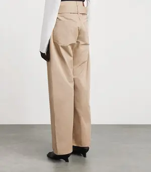 Acne Studios Cotton Belted Trousers - Beige