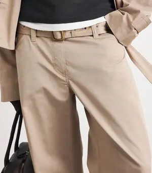 Acne Studios Cotton Belted Trousers - Beige