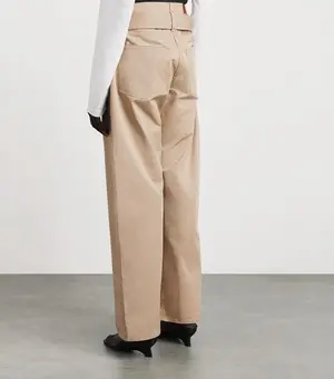 Acne Studios Cotton Belted Trousers - Beige