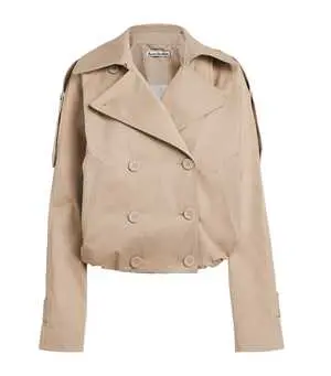Acne Studios Cotton Cropped Trench Coat - Beige