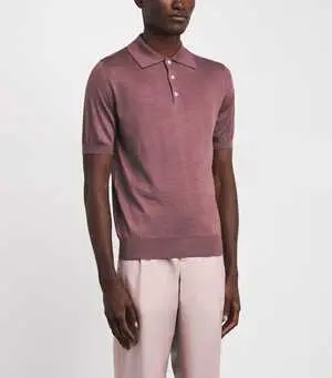Isaia Cashmere-silk Polo Shirt