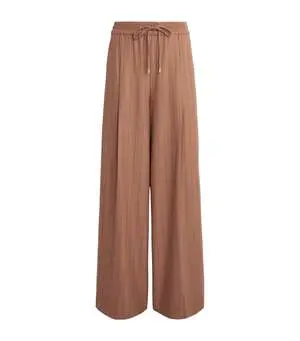 L'Agence Connie Pinstripe Wide-leg Trousers