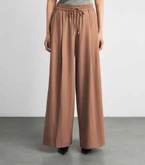 L'Agence Connie Pinstripe Wide-leg Trousers