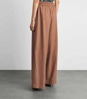 L'Agence Connie Pinstripe Wide-leg Trousers